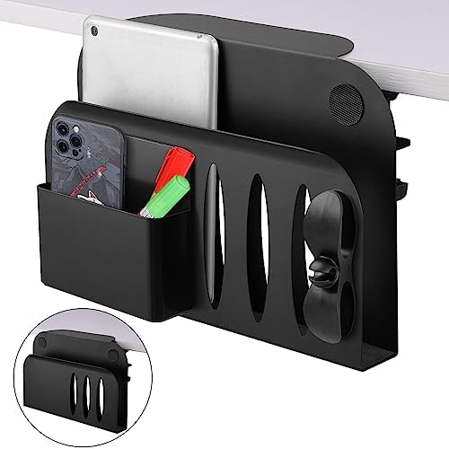 KDD Under Desk Organizer - 360° Rotating Clamp on Desk Organizer with ...