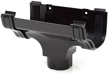 Polypipe Ogee ROG05 Extra Capacity Gutter Running Outlet Black 130 x ...