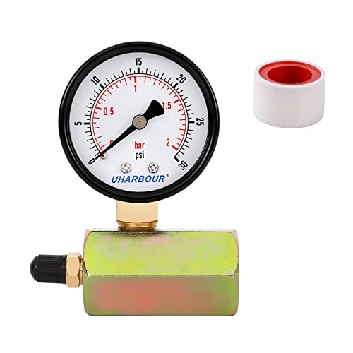 Snapklik.com : Uharbour Gas Pressure Test Gauge Range To 30psi,Double ...