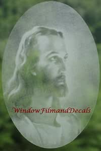 Amazon.com: Oval Jesus Christ Etched Window Decal Vinyl Glass Cling - 8 ...