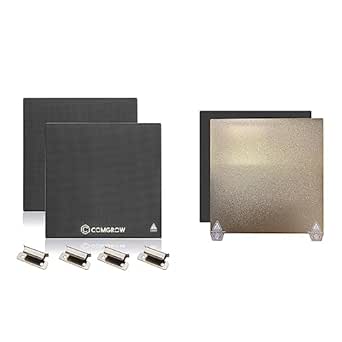 Amazon.com: Comgrow 2PCS Upgraded Tempered Glass Plate with Bed Clips and PEI Sheet Magnetic ...