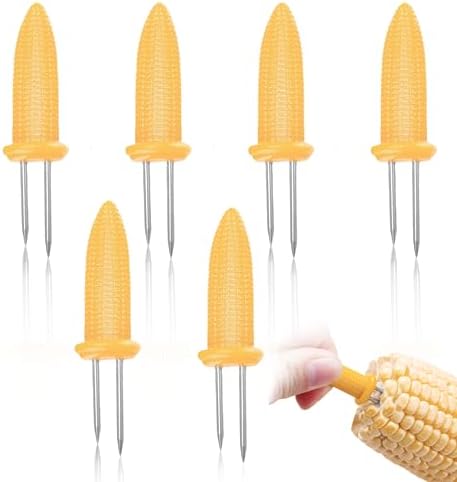6 Pcs Stainless Steel Corn Holders - BBQ Corn Skewers for Home Kitchen ...