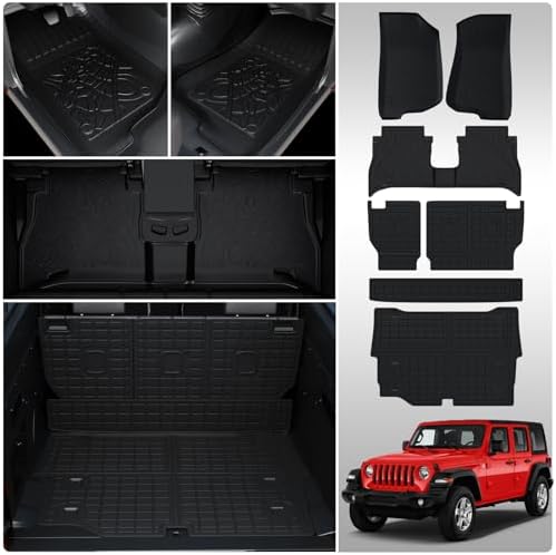 Amazon.com: Thinzyou Floor Mats Compatible with 2021-2024 Jeep Wrangler ...