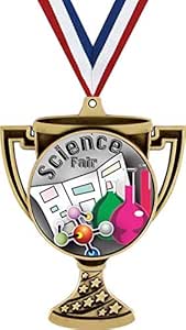 Amazon.com : Science Fair Trophy Cup Medal Gold, 3" Education Science ...