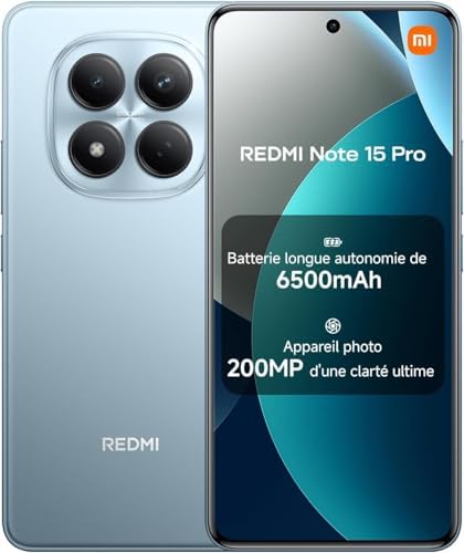 XIAOMI Smartphone Redmi Note 15 Pro NFC, 12+512 Go, Couleur Bleu, IP65 ...