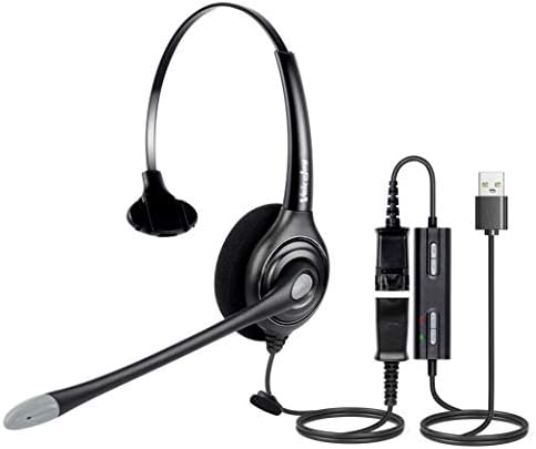 Amazon.com: VoiceJoy USB Noise Cancelling Headset with Quick Disconnect ...