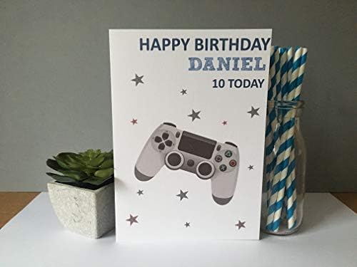 Large Personalised Boys Birthday Card Gaming Playstation 8th 9th 10th ...