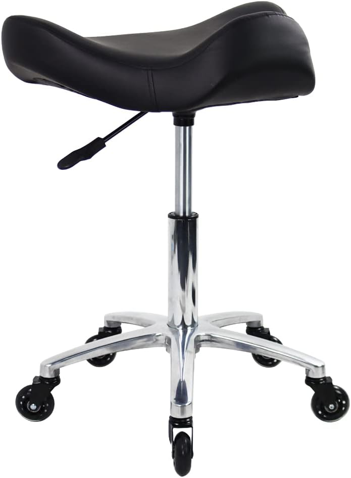 WKWKER Heavy Duty Home Office Stools with Wheels Swivel Adjustable ...