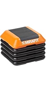 Mirafit Deluxe 40cm Adjustable Gym Stepper Board - Black/Orange ...
