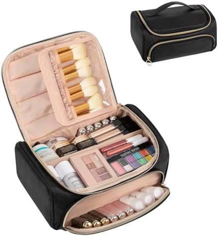 Amazon.com : OCHEAL Travel Toiletry Bag, Double Layer Clear Makeup Bag ...