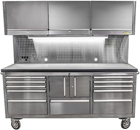 Amazon.com: 72-Inch Stainless Steel Rolling Tool Chest with 15 Drawers ...