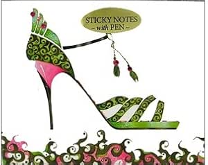 Amazon.com : Pictura Sticky Notes w/Pen Head Heels Scroll Lime : Prints ...