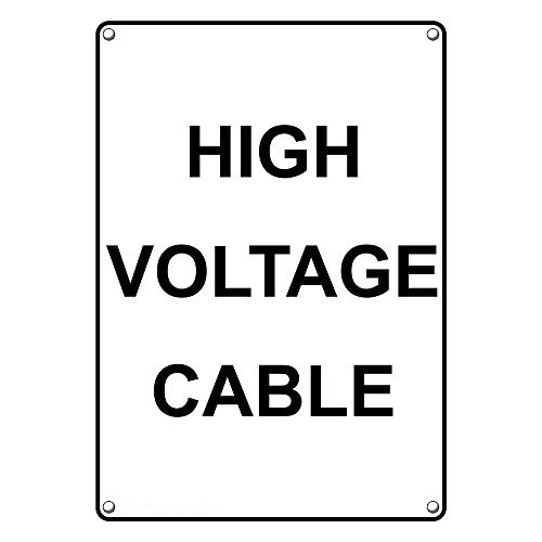 Weatherproof Plastic Vertical High Voltage Cable Sign with English Text ...