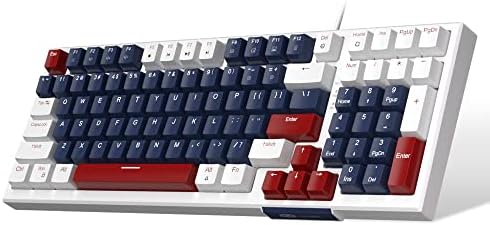 Amazon.com: Mechanical Gaming Keyboard, Clicky Blue Switches Gaming ...