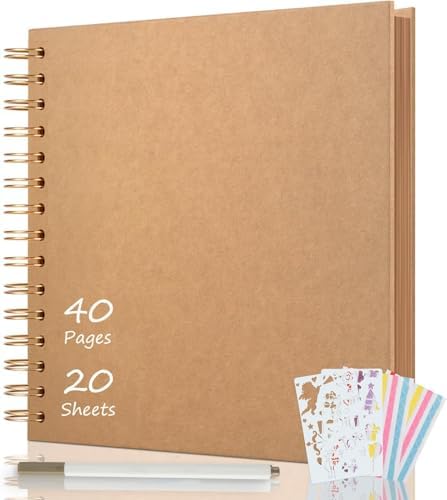 Amazon.com: AIOR Scrapbook 8x8 Inch DIY Scrapbook Album 40 Pages ...