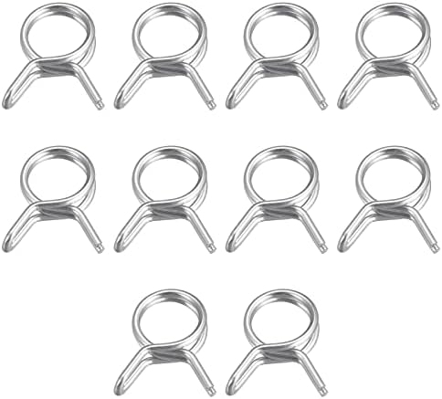 uxcell Double Wire Spring Hose Clamp, 10pcs 304 Stainless Steel 7mm ...