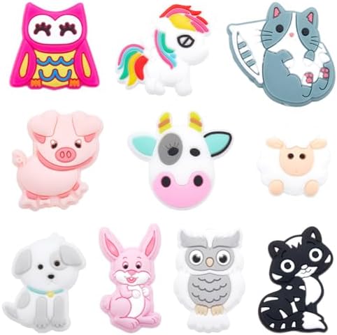 Amazon.com: SUNNYCLUE 1 Box 10PCS Animal Shaped Silicone Beads Silicone ...