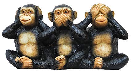 Buy RAAS Polystyrene Mahatma Gandhi Three Monkey Set Showpiece ...