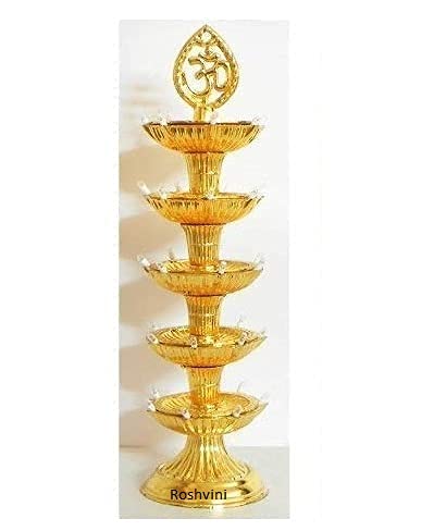 Buy ROSHVINI Premium 5 Layer Electric Gold LED Bulb Lights Diya|Deep ...