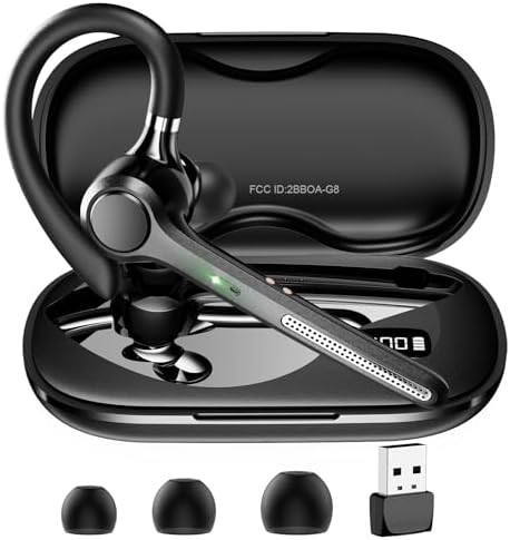 Amazon.com: Ngsod Bluetooth Headset V5.4, Bluetooth Earpiece with ...