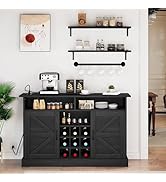 Amazon.com: YITAHOME Farmhouse Coffee Bar Cabinet, 47" Wine Bar Cabinet Floating Shelf Hanging ...