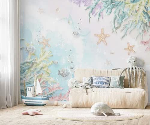 Amazon.com: Murwall 3D Sea Wallpaper Undersea Wall Mural Starfish ...