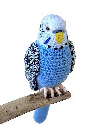 Amazon.com: Blue budgie bird 7" lifelike amigurumi plush toy : Handmade ...