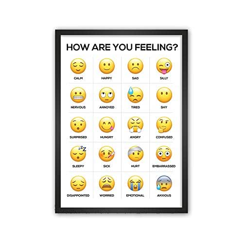 Amazon.com: How Are You Feeling Emoji Feelings Chart Therapy Poster for ...