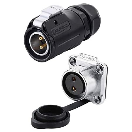 Amazon.com: CNLINKO 2 Pin Power Industrial Circular Connector, Male ...