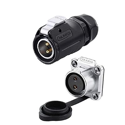 Buy CNLINKO 2 Pin Power Industrial Circular Connector, Male Plug ...