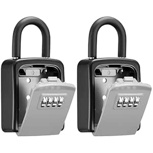 Puroma Key Lock Box, 4-Digit Combination Key Storage Lockbox, Portable ...