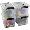 Amazon.com: Begale 5 Quart Plastic Small Storage Container, Clear Latch ...