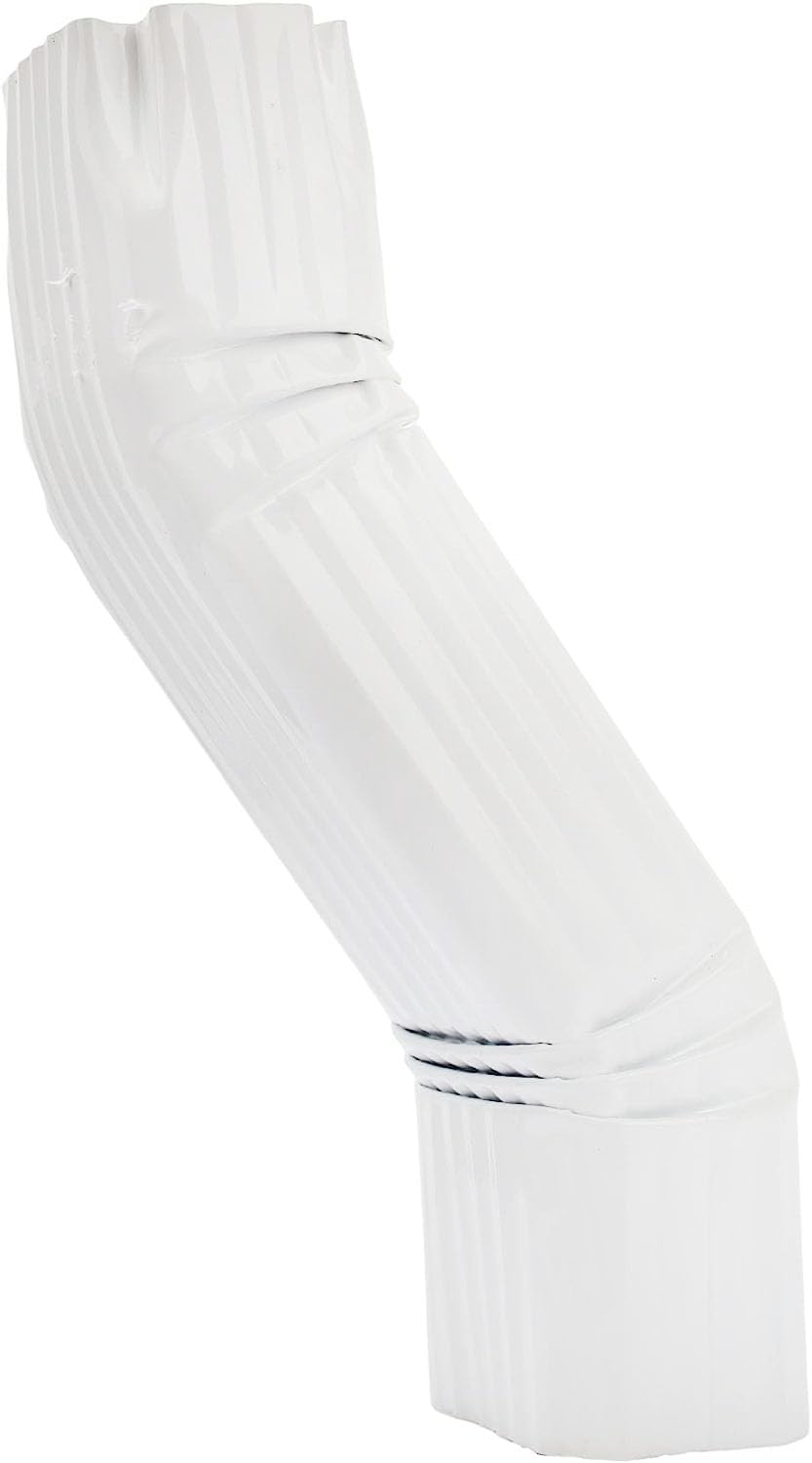 Gutter Downspout OFFSET White (Gloss) Aluminum gutter downspout elbow extensions. (3X4 A-Style ...