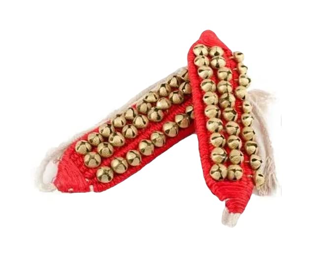 PRANCHI ARTWARE Ghungroo Anklets Set 3 Line Red Padded Kathak Dancing ...