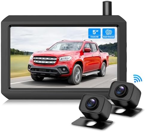 Amazon.com: W7Pro Wireless Backup Dual Camera for Car, Pickup, Truck ...