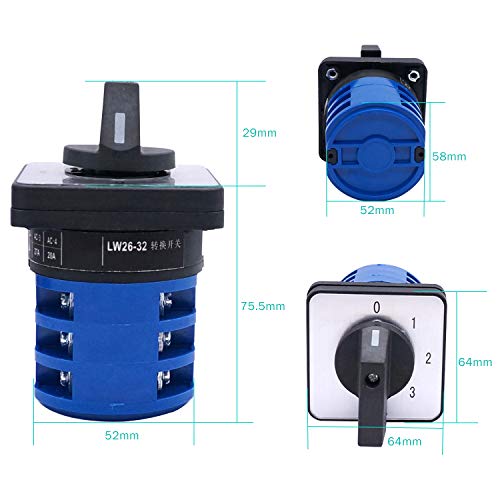 Snapklik.com : Universal Changeover Switch 32A 690V 4 Position 12 ...