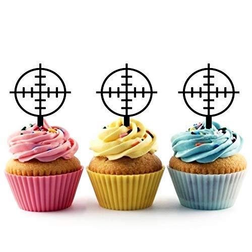 Amazon.com: Gun Shooting Target Crosshairs Silhouette Acrylic Cupcake ...