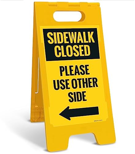 Amazon.com : Sidewalk Closed Please Use Other Side With Arrow Sidewalk ...