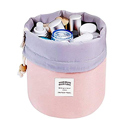 KR ENTERPRISE Bucket Barrel Shaped Cosmetic Makeup Toiletry Bag Travel ...