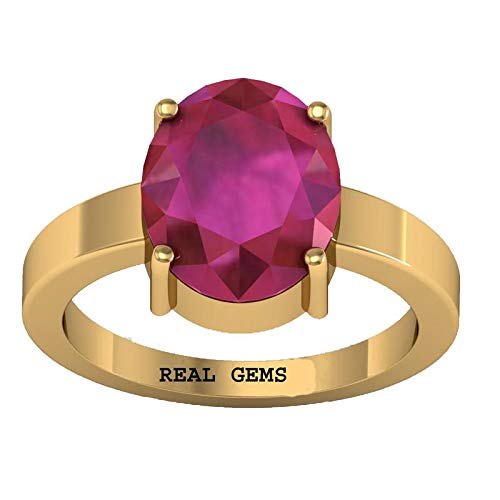 Real Gems Certified 5.00 Carat Ruby (Manak/Manik/Manikya) Panchdhatu ...