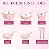 Amazon.com: Paris Hilton Ceramic Nonstick Cookware Set, Cast Aluminum ...