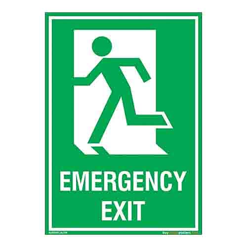 Buysafetyposters Com Emergency Exit Signs In English Pvc Sticker ...