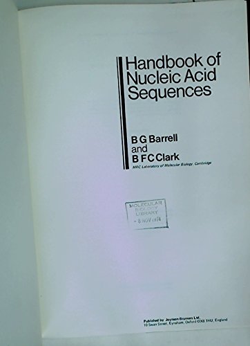 Handbook of nucleic acid sequences: Barrell, B. G: 9780903848039 ...
