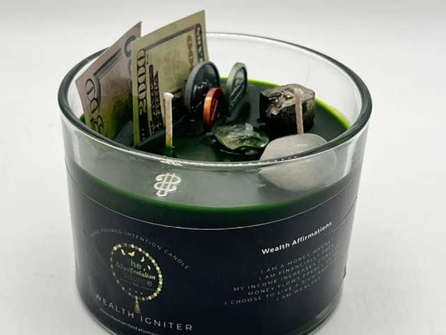 Amazon.com: Wealth Igniter- Cash Summoning Intention Candle 100% Soy ...