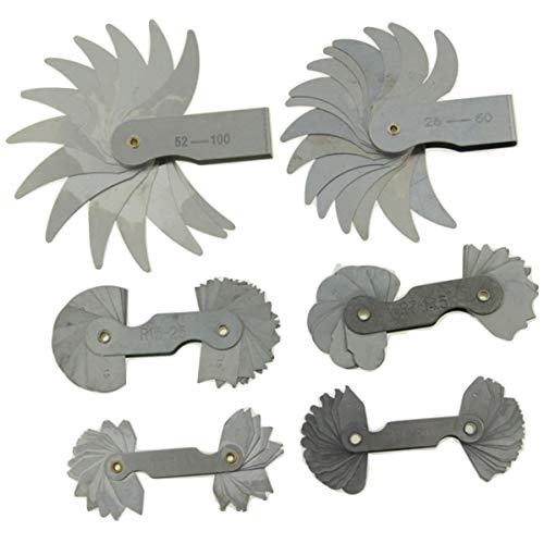 KATSU 6 Piezas radio medidor de filete de metal herramienta de medición ...