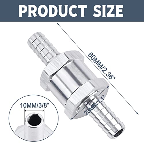 Snapklik.com : 2 Packs 3/8 10mm Aluminium Alloy Non Return One Way Fuel ...