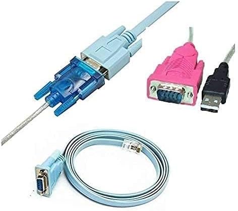 WiredCom Console Serial Cable RJ45 to DB9 & RS232 to USB (2 In1) for ...