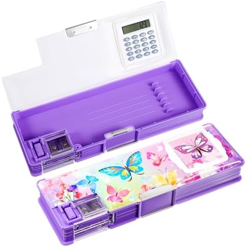 Amazon.com : Henoyso Multifunctional Pencil Box for Girls Butterfly ...