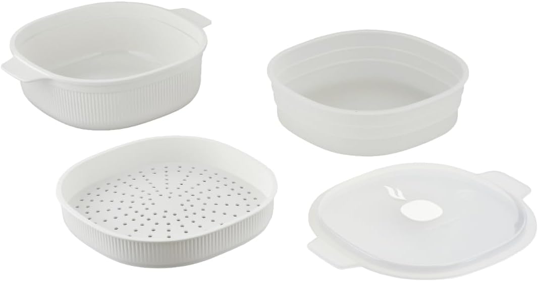 DOITOOL Microwave Cookware Steamer Microwavable Fish and Veggie Steamer ...