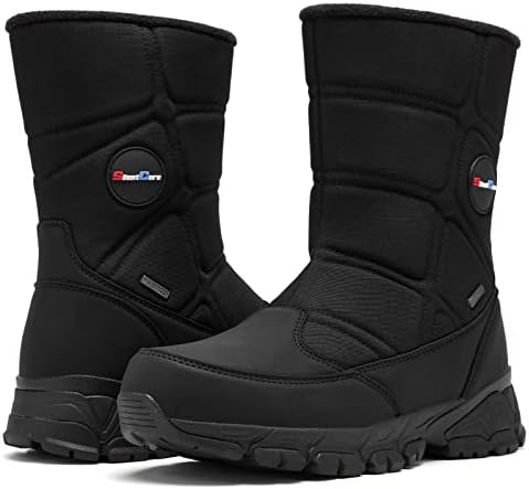 Amazon.com | SILENTCARE Men's Winter Waterproof Snow Boots Warm Slip On ...